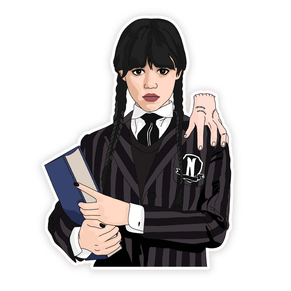 Wednesday Addams Thing Vinyl Sticker — Marrygrams