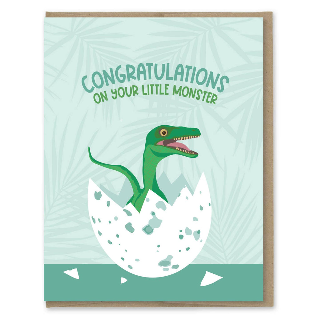 Congratulations Little Monster Dino Baby Card — Marrygrams