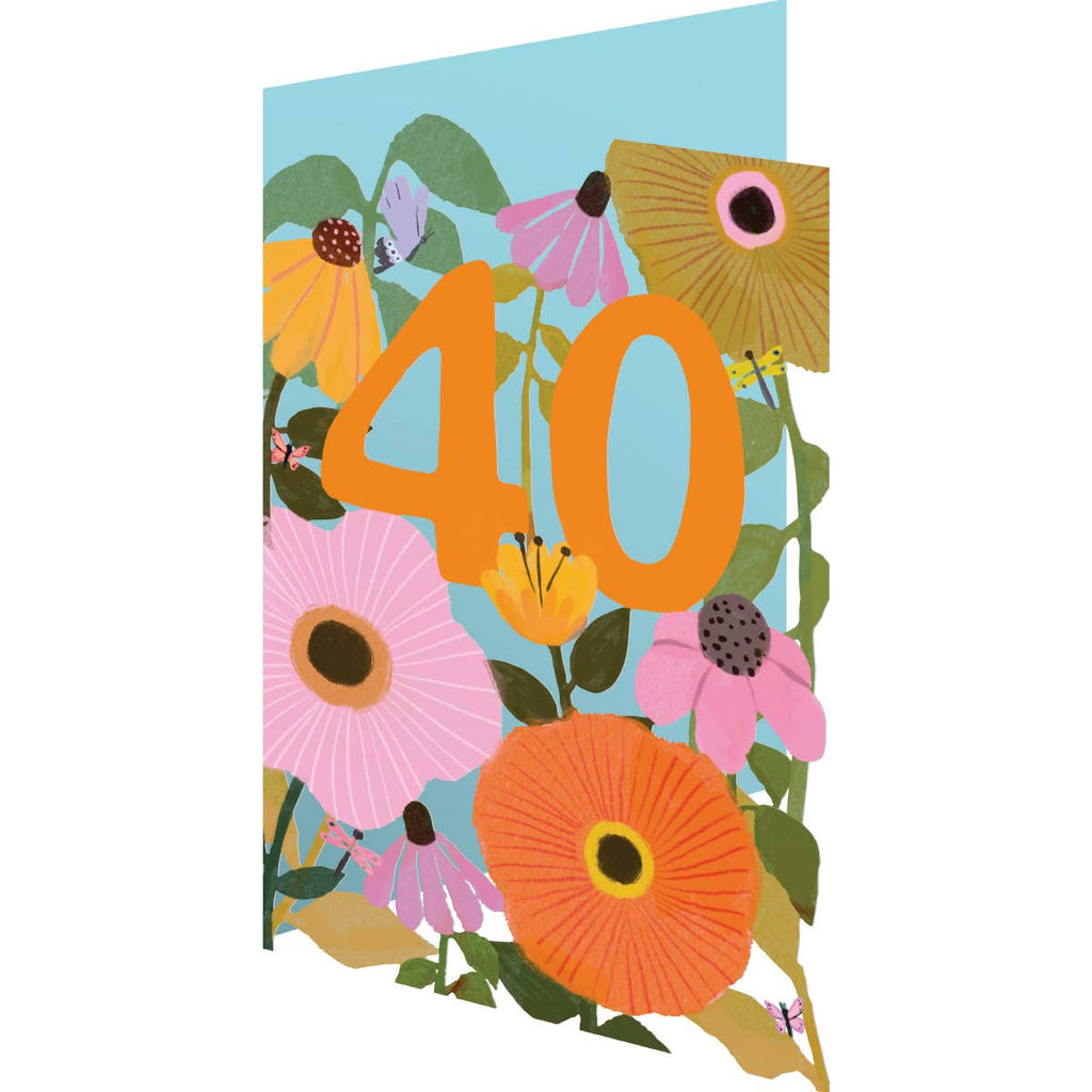 40 Floral Lasercut Birthday Card — Marrygrams