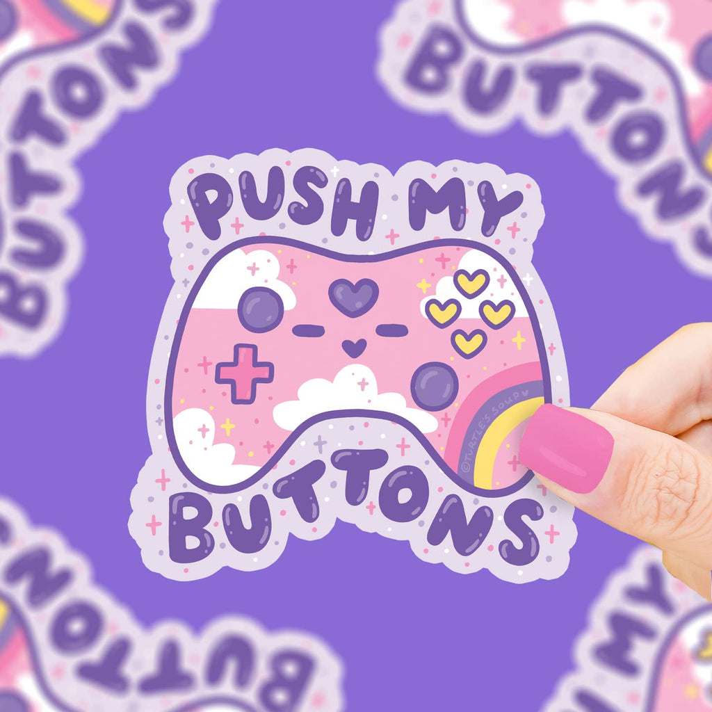 Push My Buttons Gamer Controller Vinyl Sticker — Marrygrams