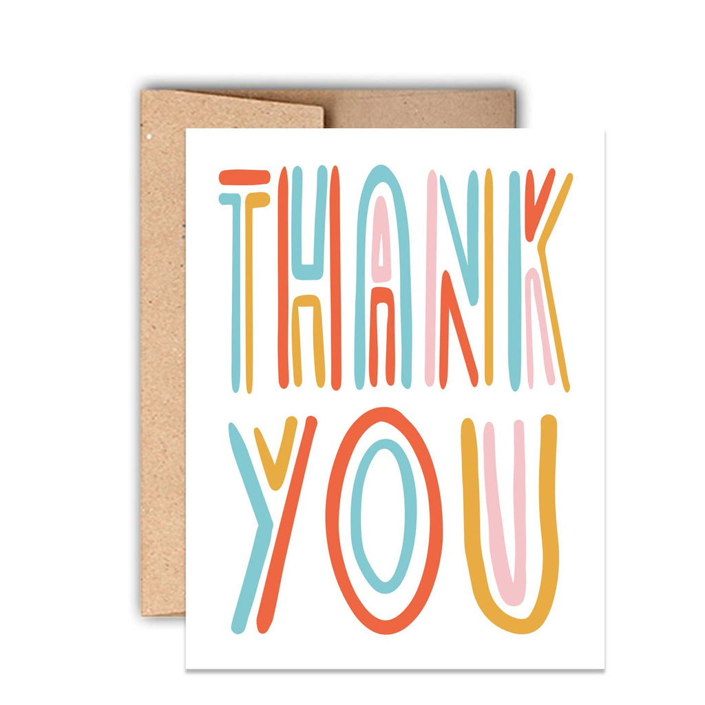 Thank You Rainbow Letters Card — Marrygrams
