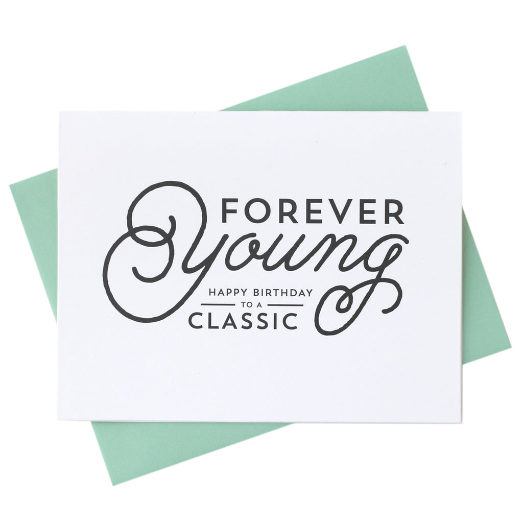Forever Young | Happy Birthday Classic, Vintage Card — Marrygrams