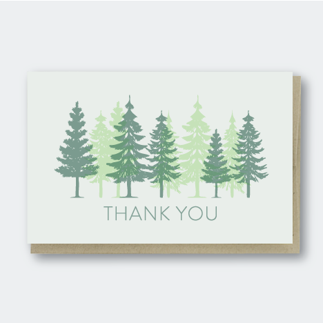 Pine Trees Thank You Card — Marrygrams