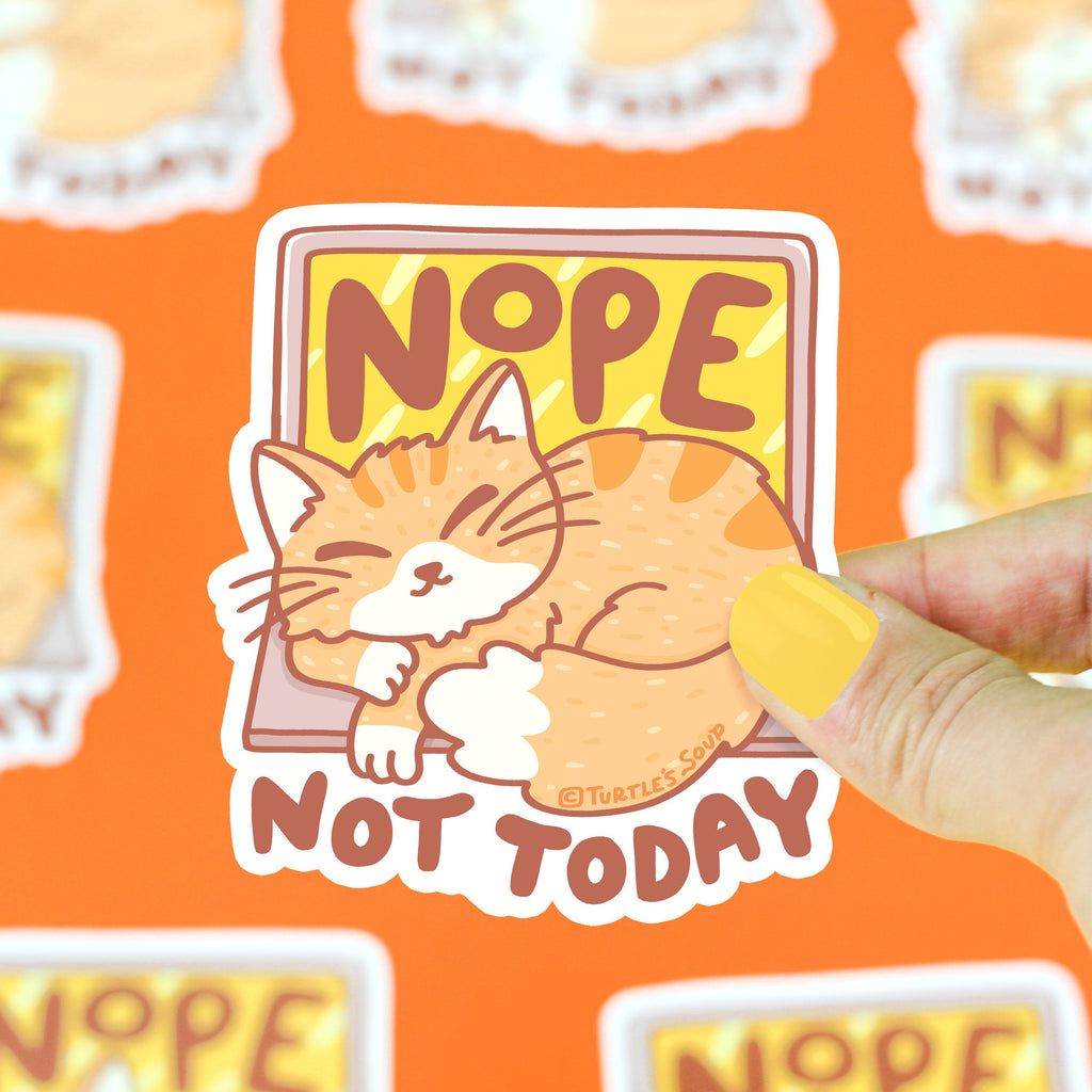 Nope Not Today Cat Vinyl Sticker — Marrygrams