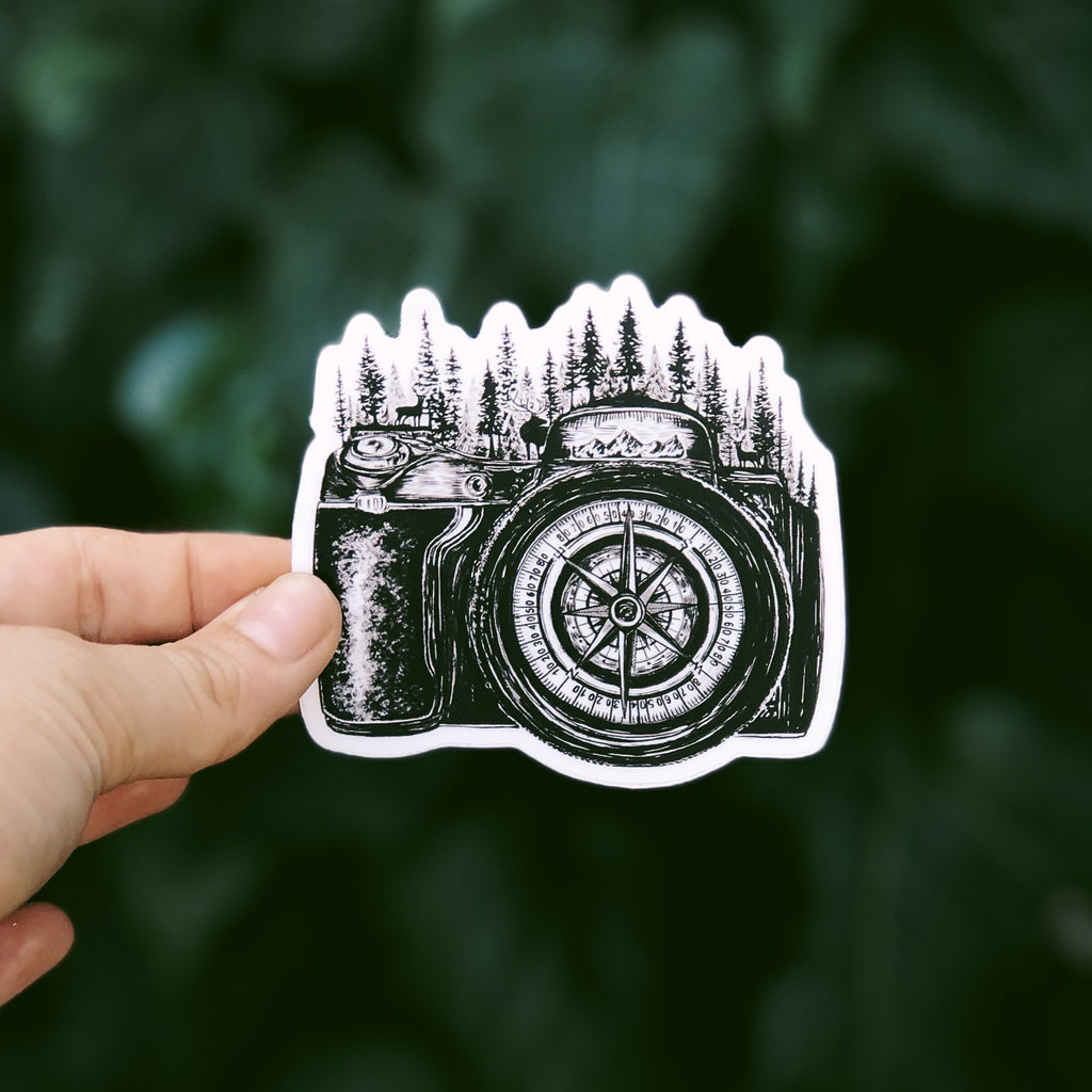 Camera Compass Vinyl Sticker — Marrygrams
